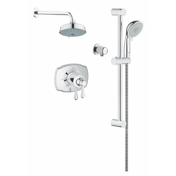 GROHE Authentic Thermostatic Complete Shower System with Rough-in Valve ...