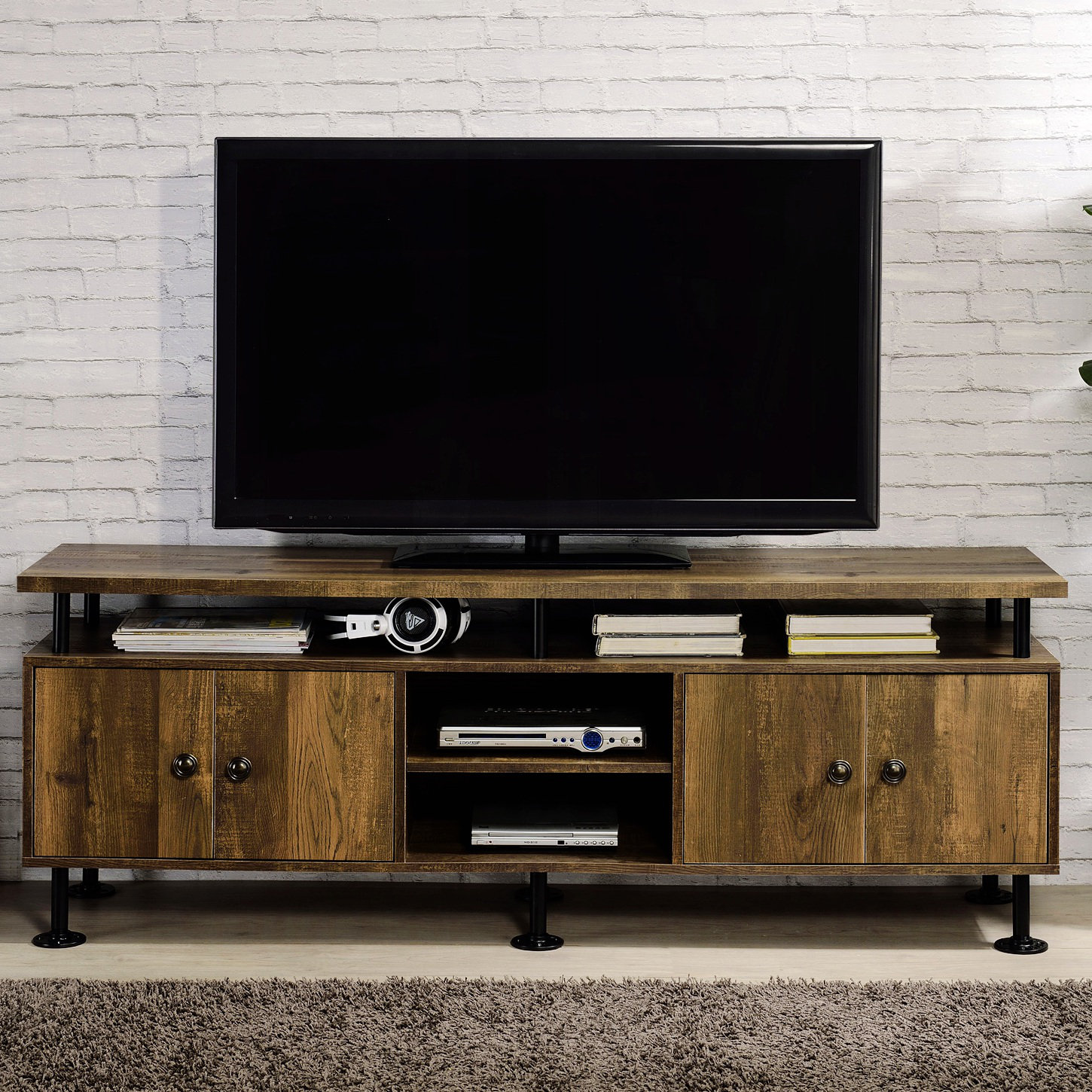 17 Stories Durella Farmhouse 60 Inch Tv Stand Entertainment Centre with ...