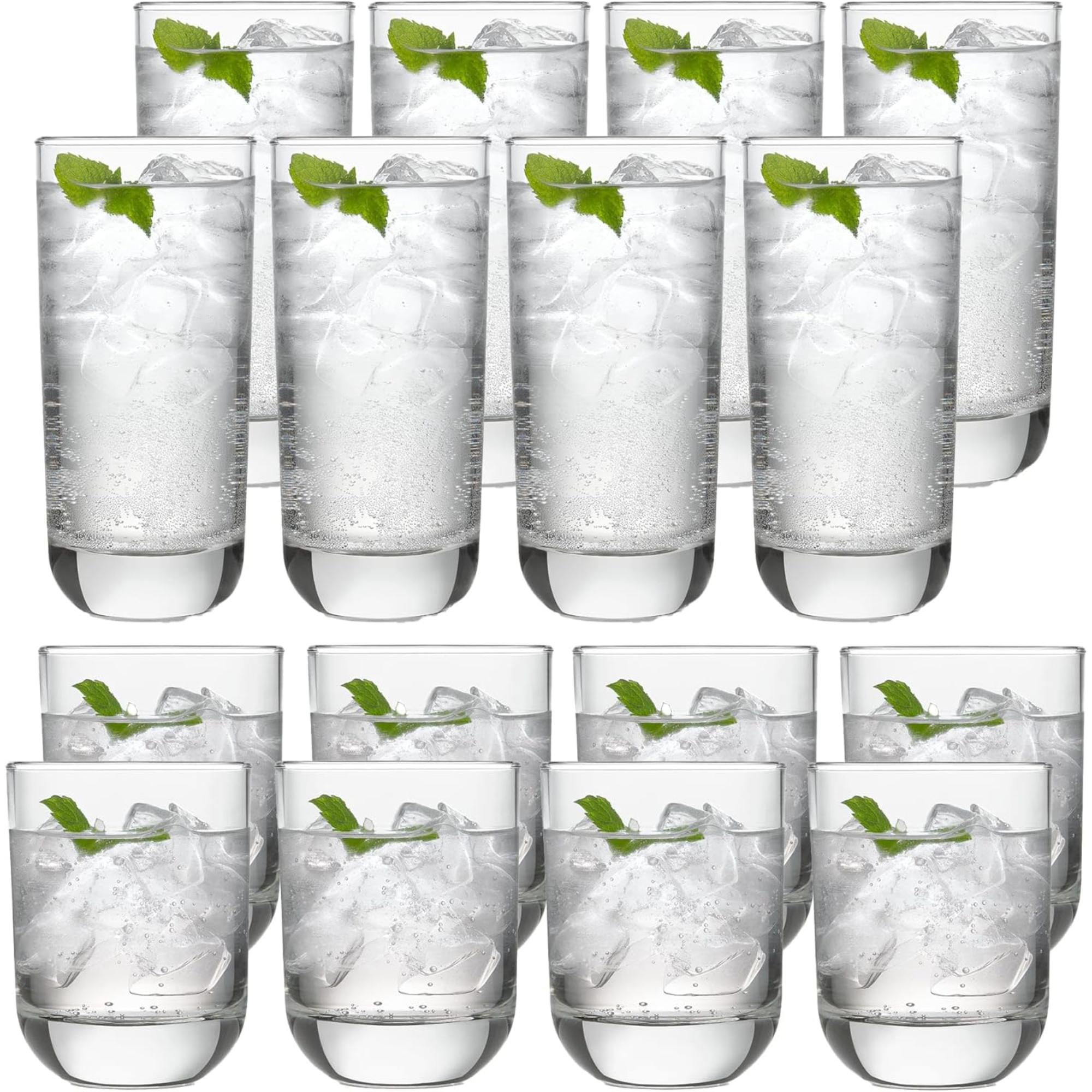 Latitude Run® Polaris 16-Piece Tumblers And Rocks Glass Set, Drinkware ...
