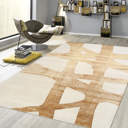 Pasargad Rectangle Abstract Hand-Knotted Silk/Wool Area Rug in Gold ...