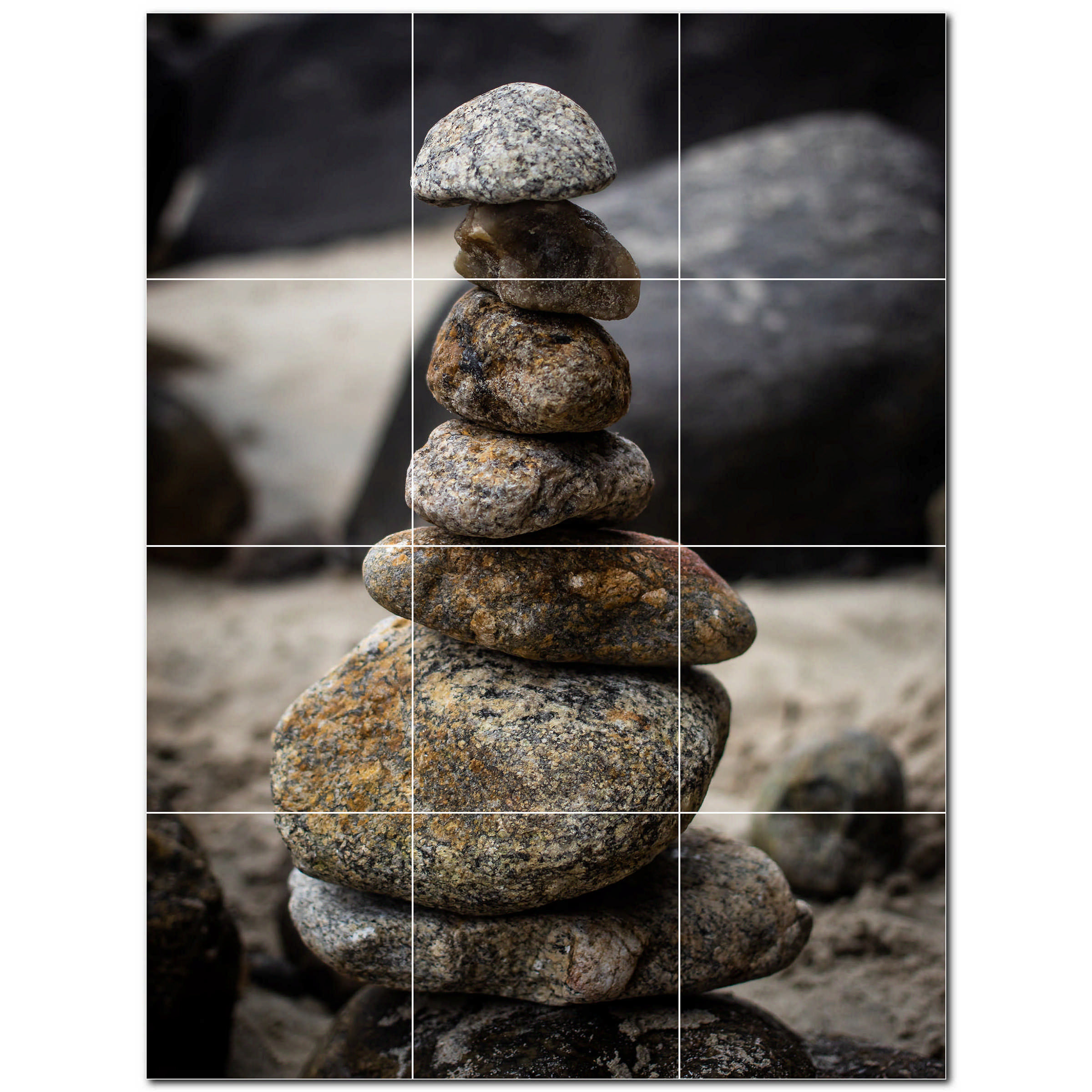Picture-Tiles.com 24" x 32" Ceramic Rocks Photo Decorative Mural Tile ...