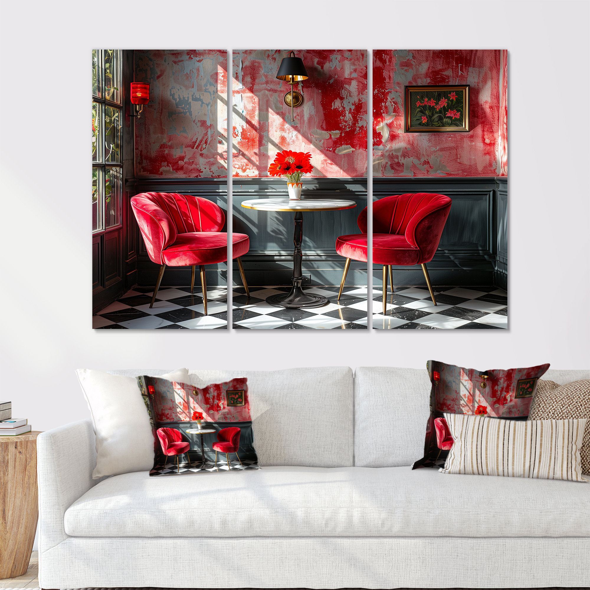 Latitude Run® Red Grey Vintage Vibes Hotel - Hotels & Lodges Wall Decor ...