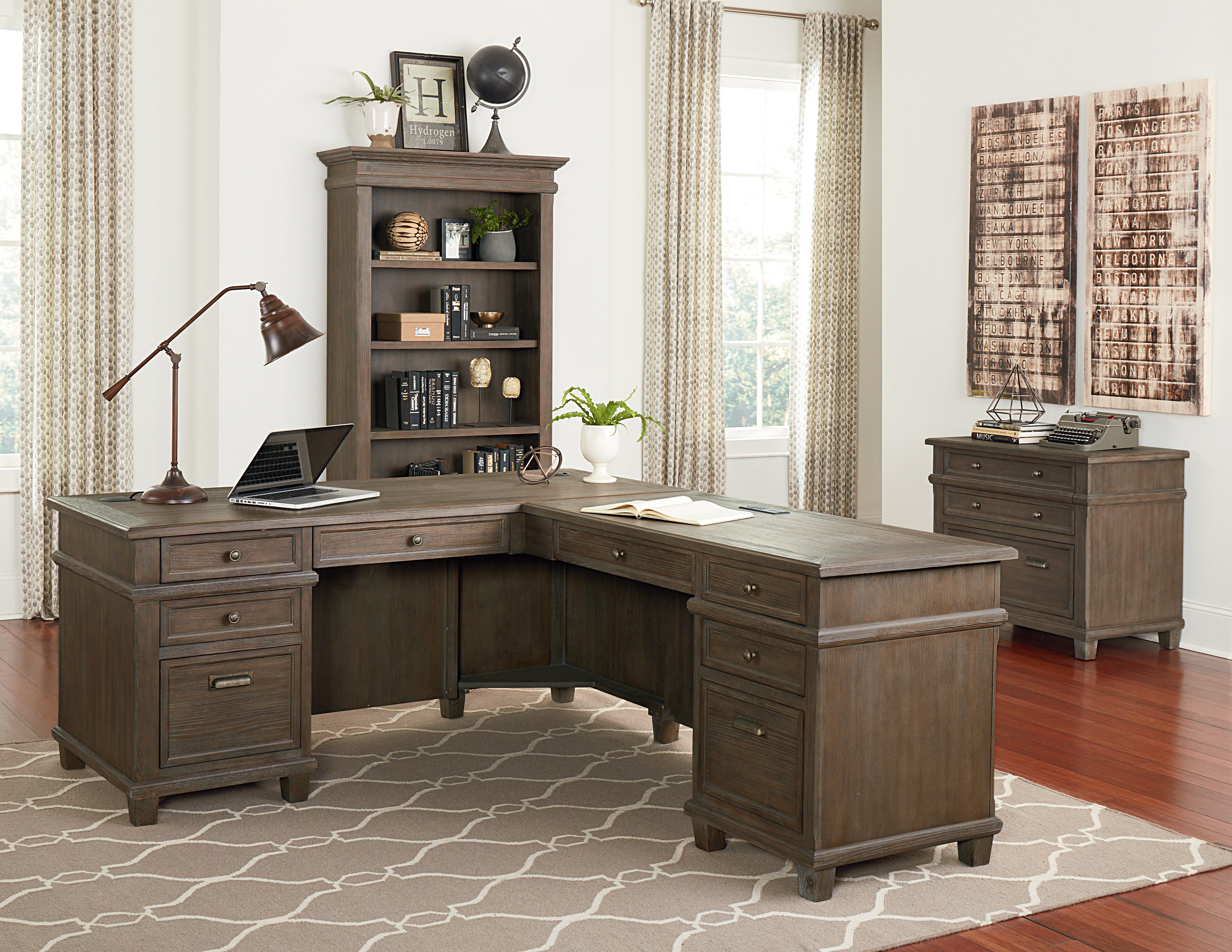 One Allium Way® Larissa L-Shape Executive Desk & Reviews | Wayfair