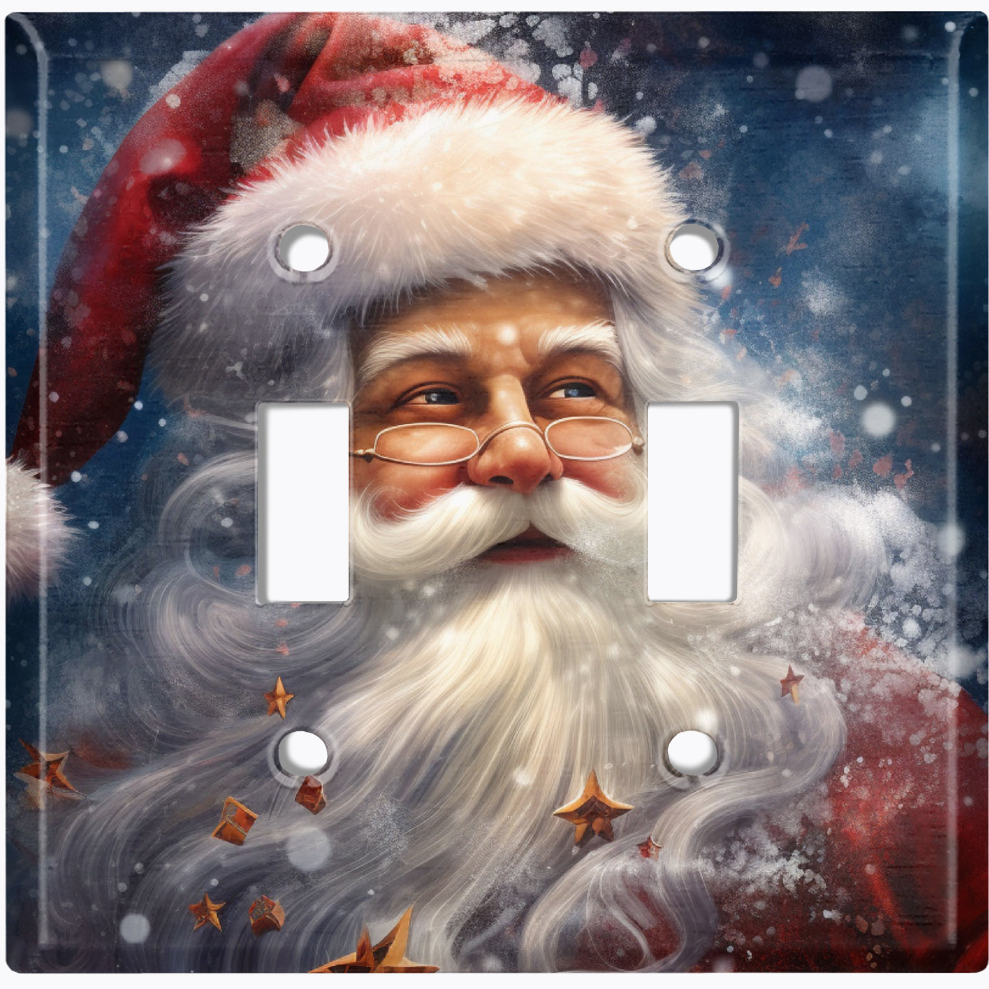 WorldAcc Christmas Santa Claus 2-Gang Toggle Light Switch Wall Plate ...