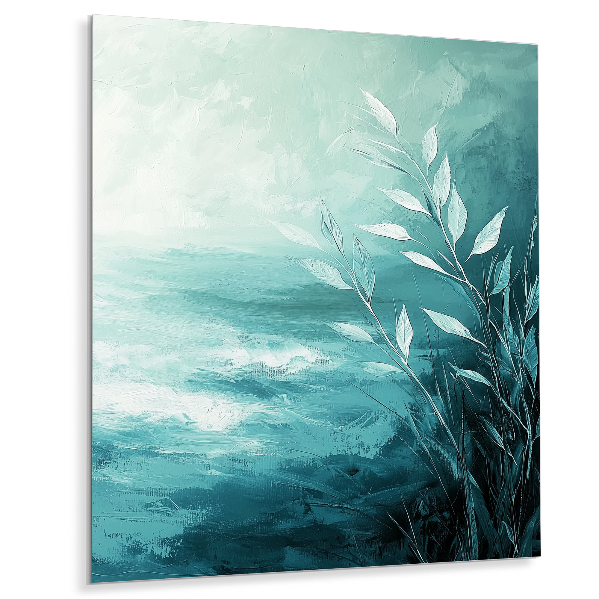 Highland Dunes Sea Breeze Leaves Foliage - Ferns Metal Wall Art, Modern Metal Art Print | Wayfair