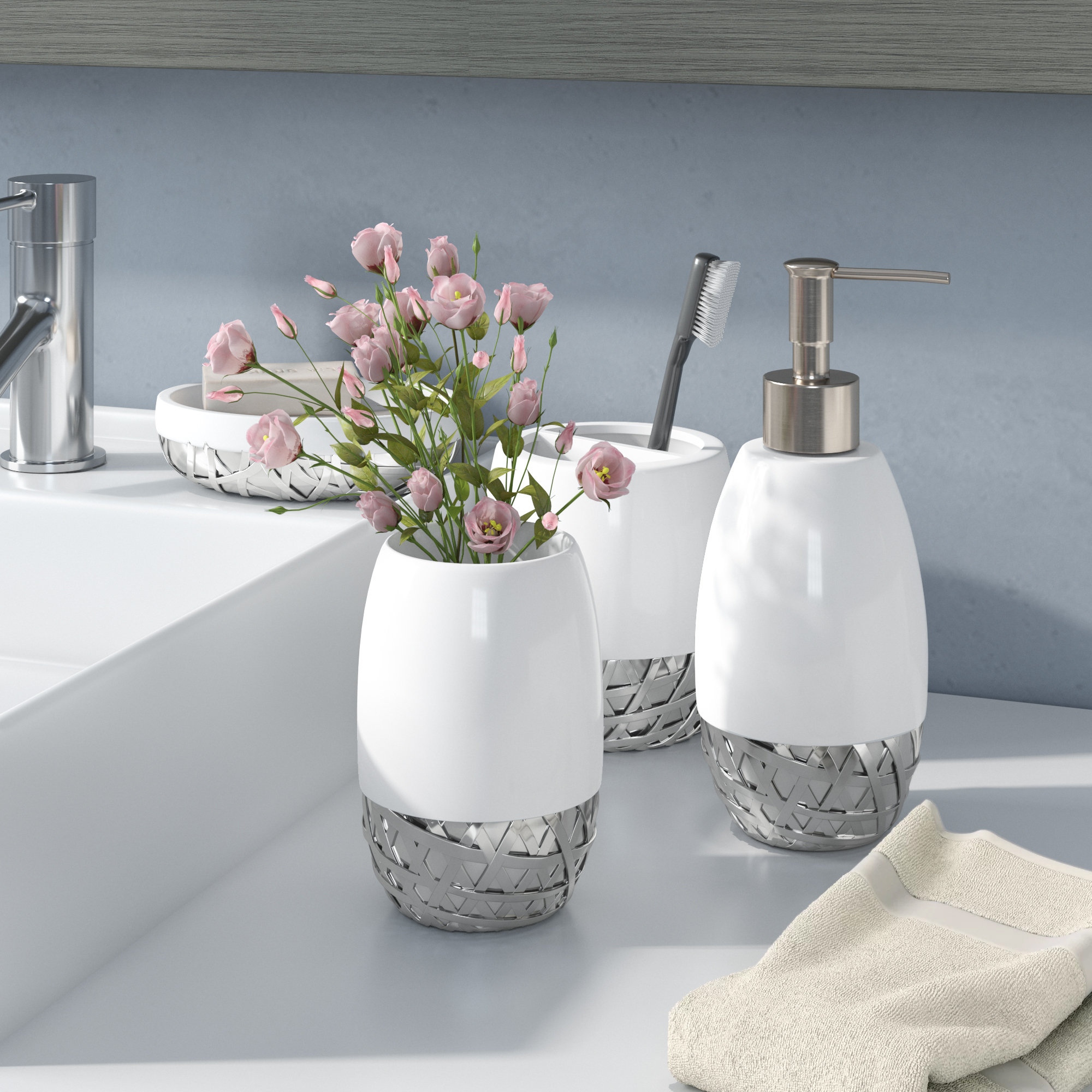 Wade Logan Barbarajean 4 Piece Bathroom Accessory Set & Reviews ...