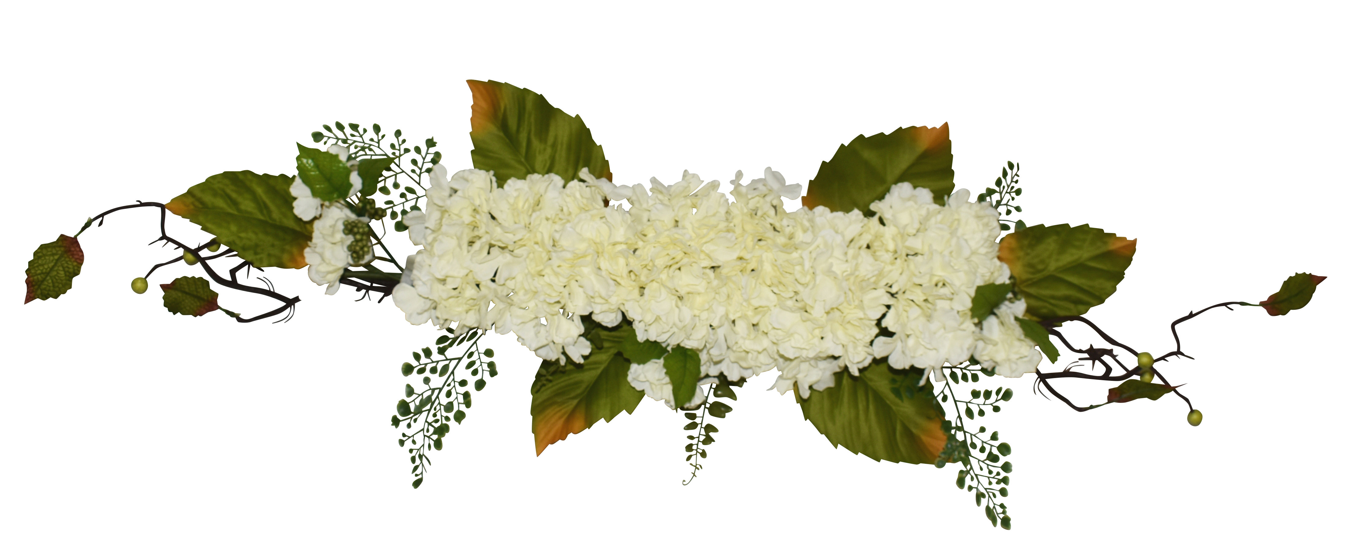 Primrue 32" Cream Hydrangea Swag | Wayfair