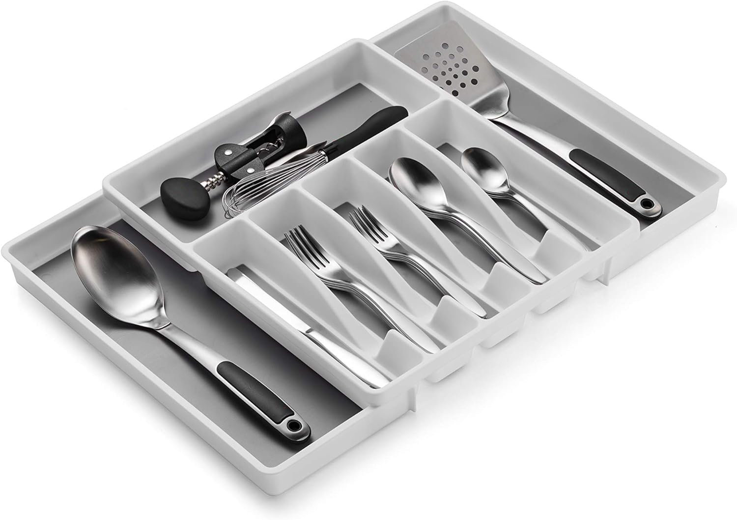 Prep & Savour Expandable Cutlery Drawer Organizer, Flatware Drawer Tray ...