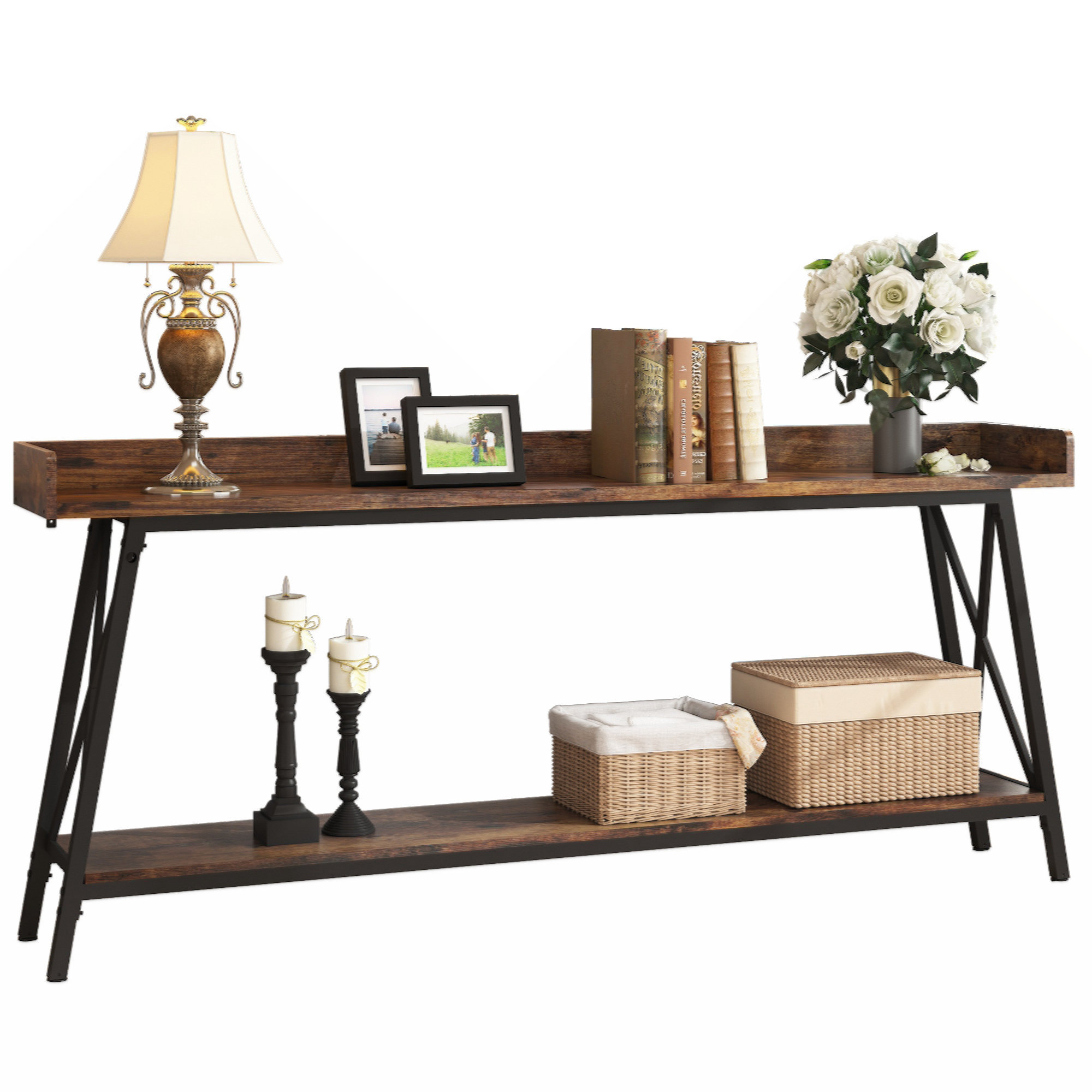 17 Stories Inzillo 70.87 Inch Extra Long Console Table Behind Couch ...