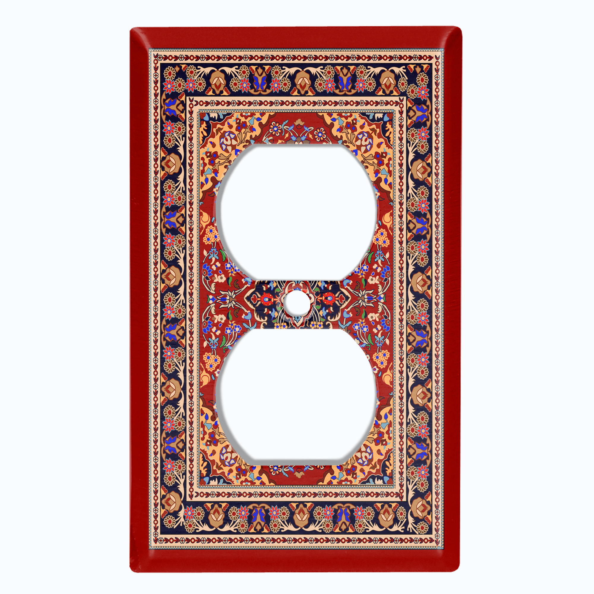 WorldAcc Bandana Paisley Rug Tile Pattern 1-Gang Duplex Outlet Wall ...