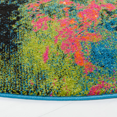 Wade Logan® Rizzuto Performance Blue/Orange Rug & Reviews | Wayfair