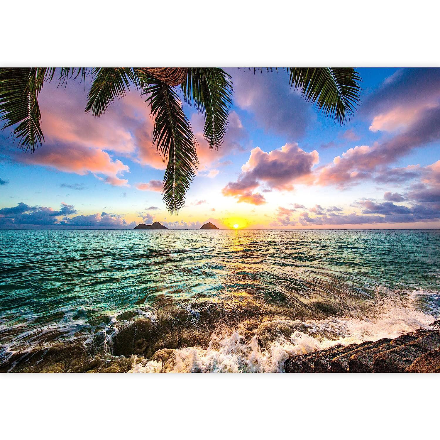 IDEA4WALL Tropical Beach Shore Ocean Paradise Paintable Wall Mural ...