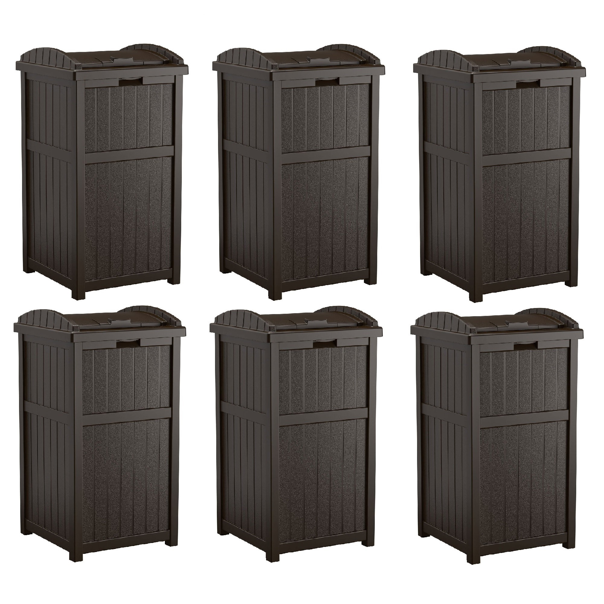 Suncast Trash Hideaway 33 Gallon Resin Outdoor Garbage Container ...