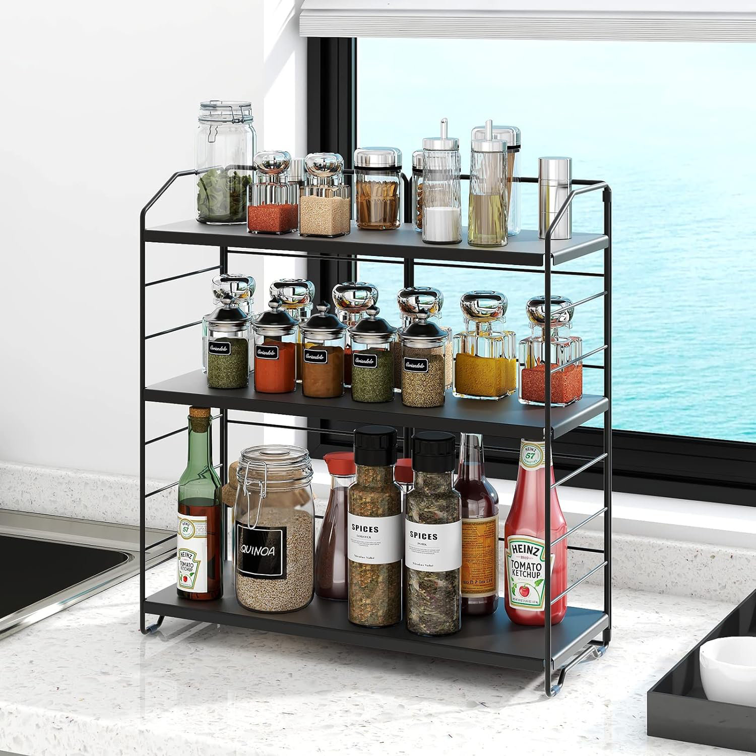 Prep & Savour Bathroom Countertop Organizer, 3-Tier Bathroom Counter ...