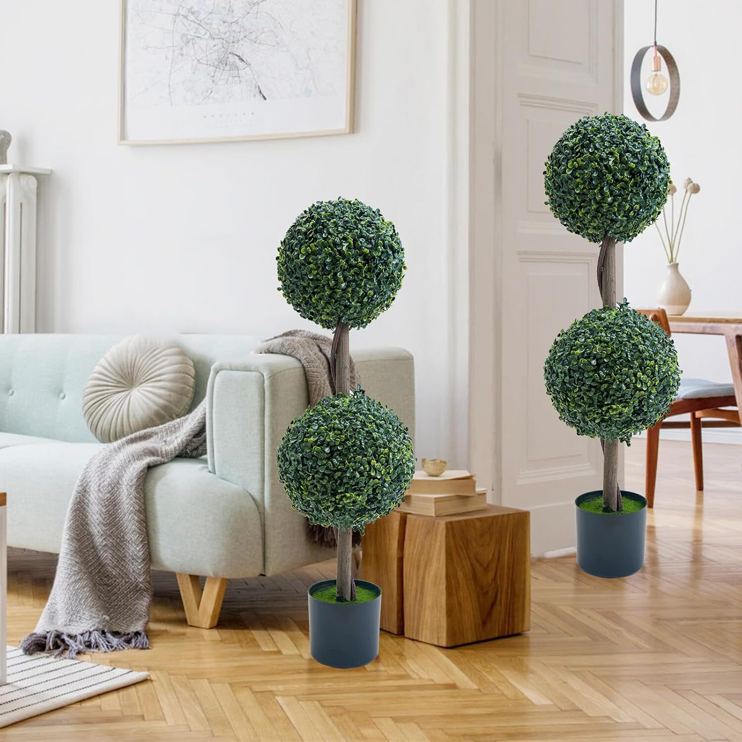 Astoria Grand 35" Milan Grass Ball Topiary Trees Boxwood Ball Trees ...