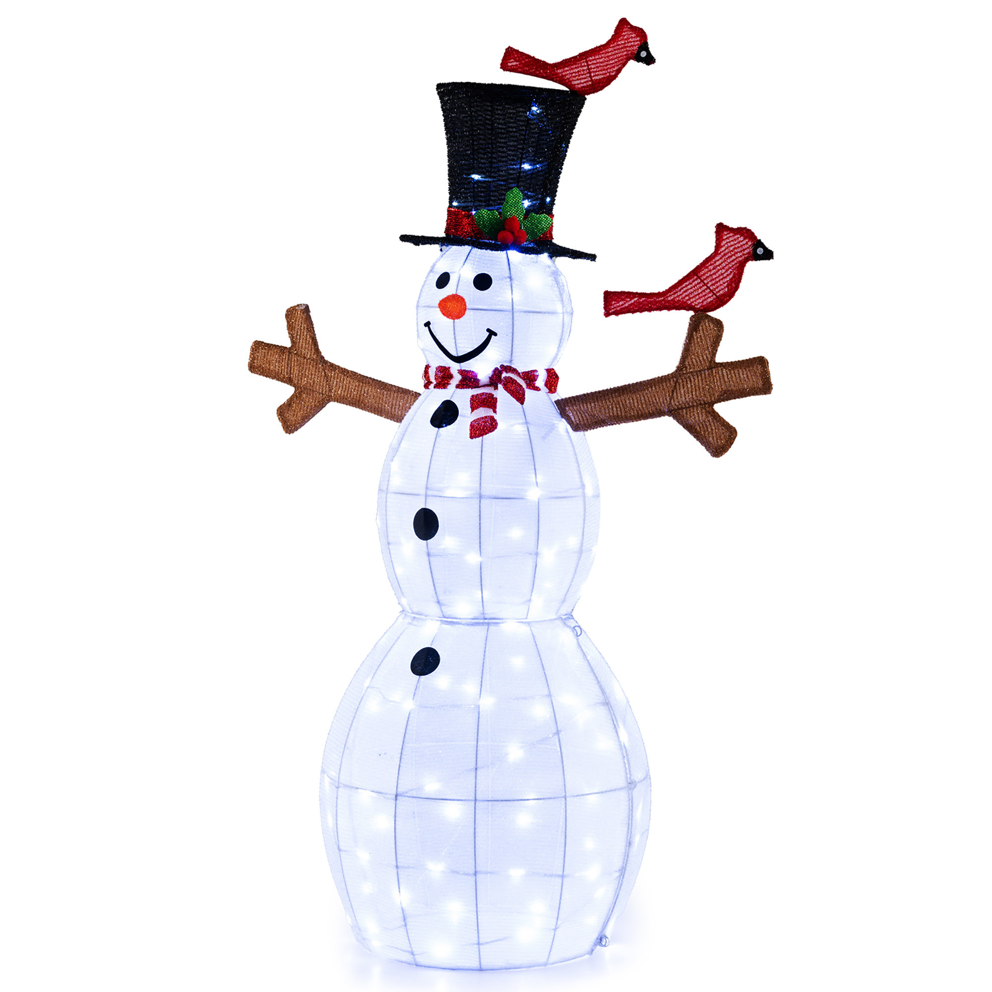 The Holiday Aisle® 4.8 FT Christmas Snowman with 120 LED Lights ...