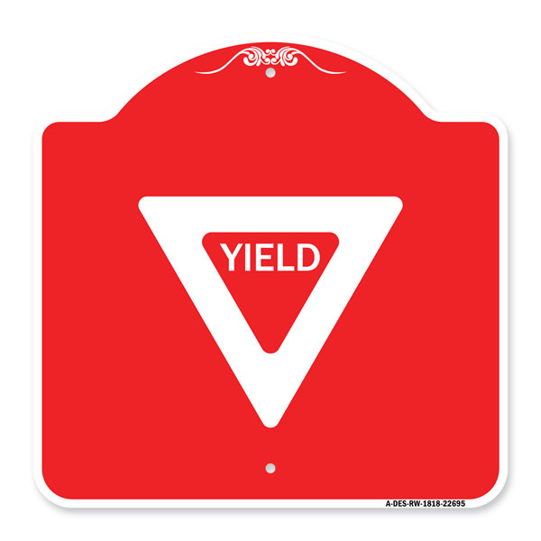 Signmission Designer Series Sign - Yield | Red & White 18" X 18" Heavy ...