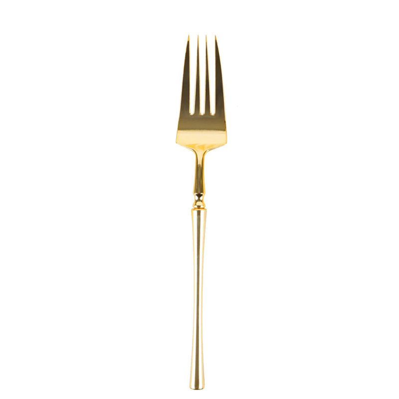 Ecoquality Modern Gold Disposable Plastic Dinner Forks Infinity ...