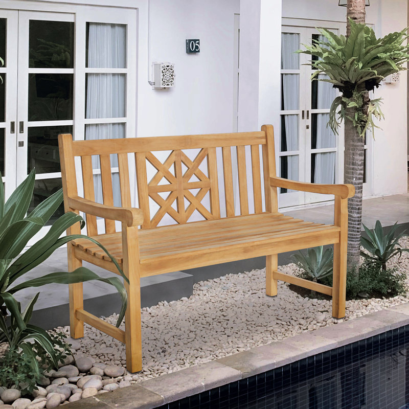 Red Barrel Studio® Kanijha Teak Wood Garden Bench | Wayfair