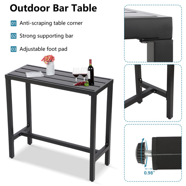 Latitude Run® Counter Height 36.97'' Iron Bar Table & Reviews | Wayfair