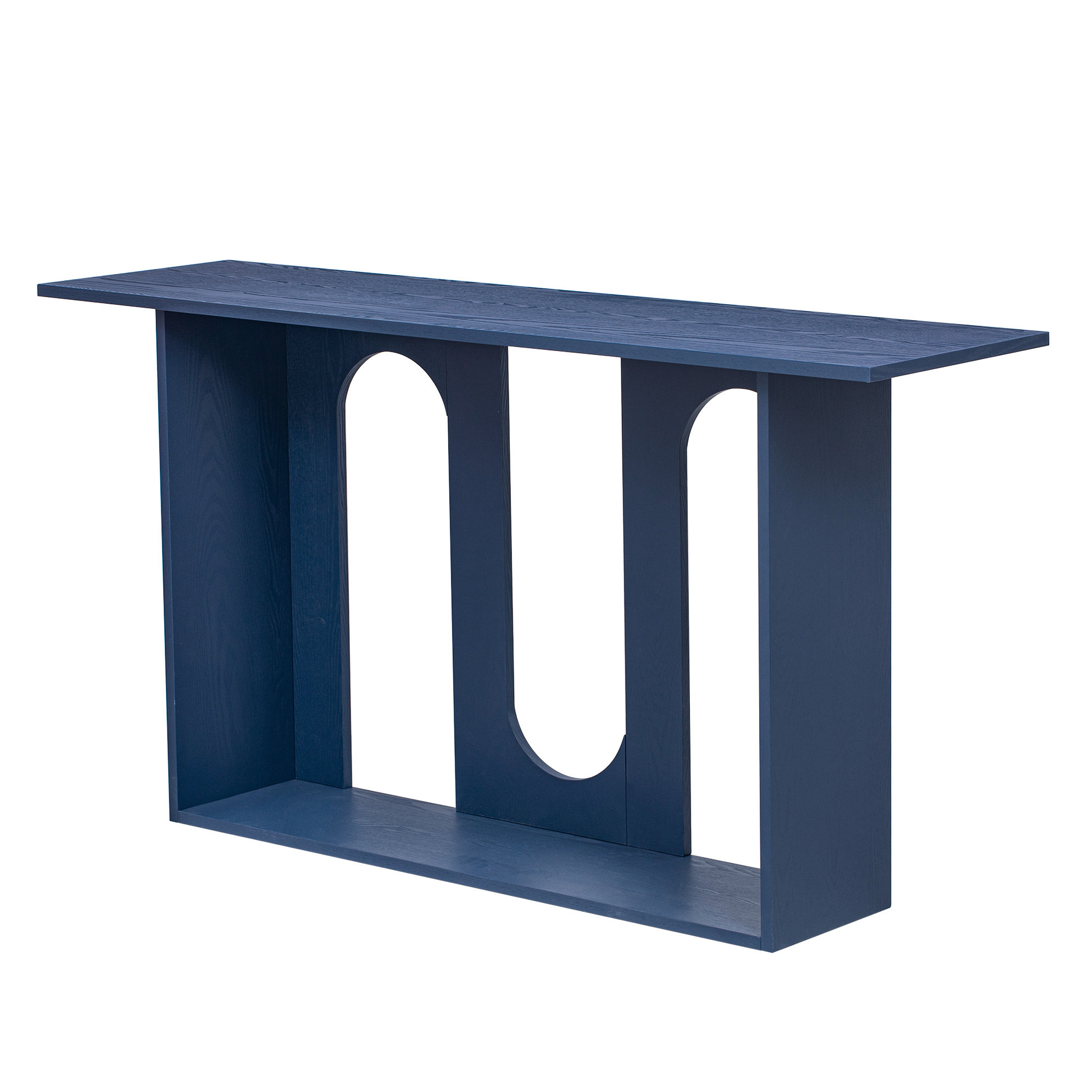 Latitude Run® American Traditional Curved Base Navy Blue Console Table ...