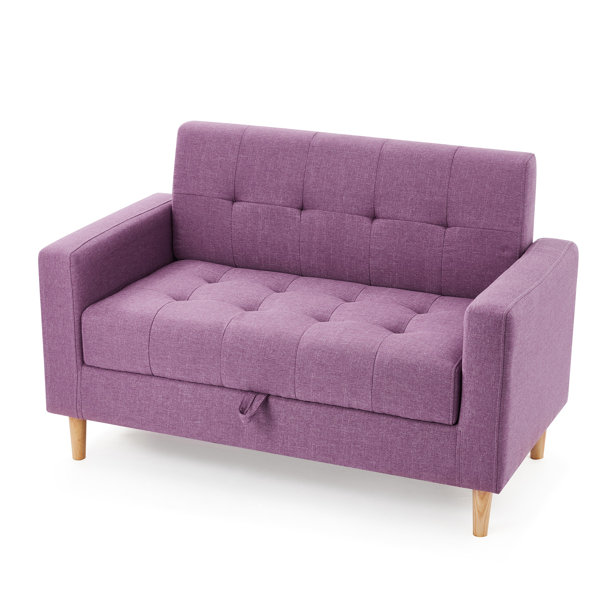 DormCo 48.8'' Square Arm Mini Sofa with Storage | Wayfair