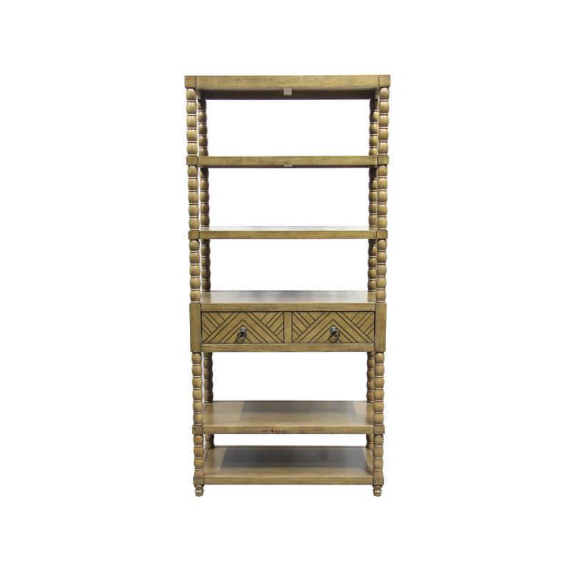 Bungalow Rose 60" H x 36" W Solid Wood Etagere Bookcase & Reviews | Wayfair