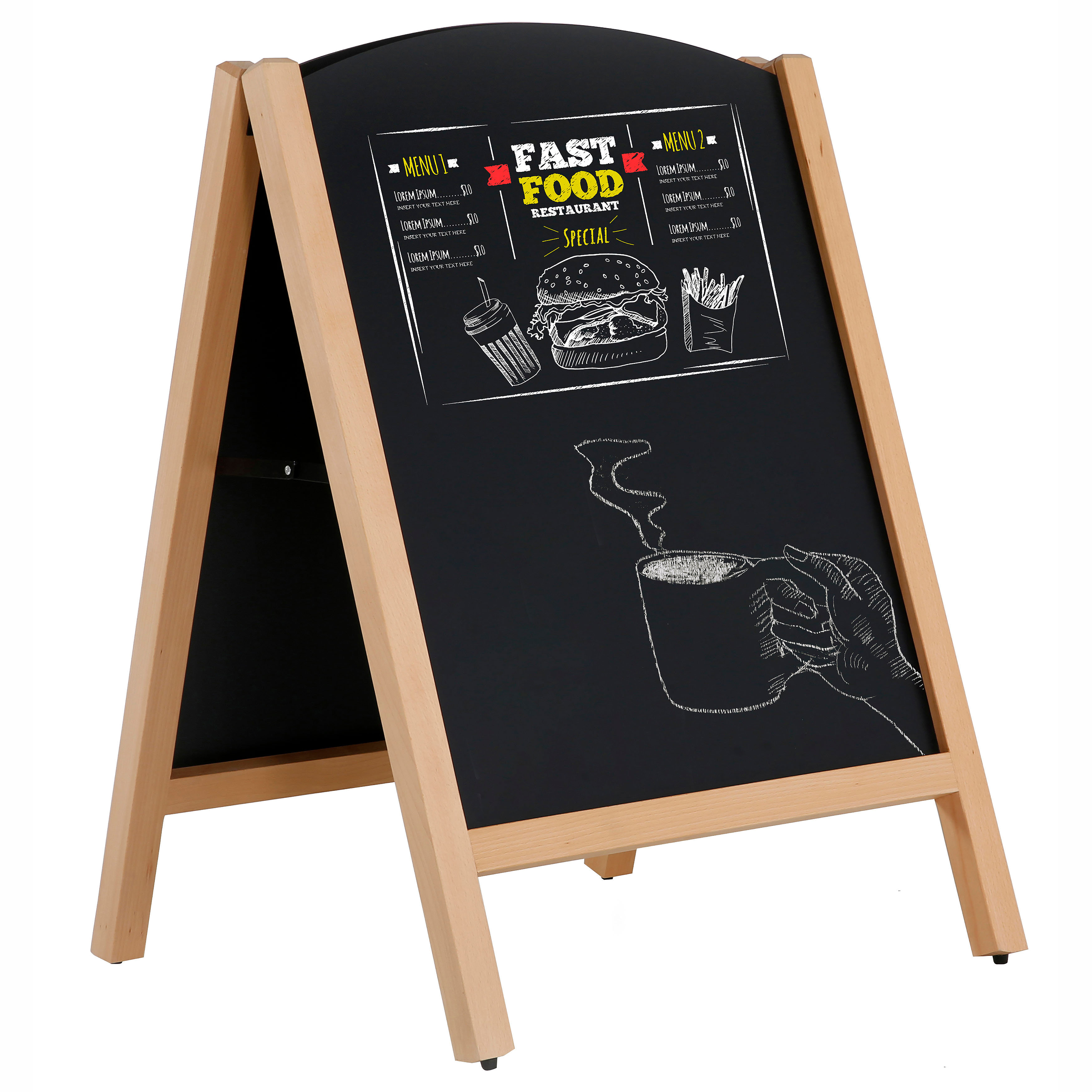 MT Displays Wood Chalkboard with Slide in Panels | Wayfair