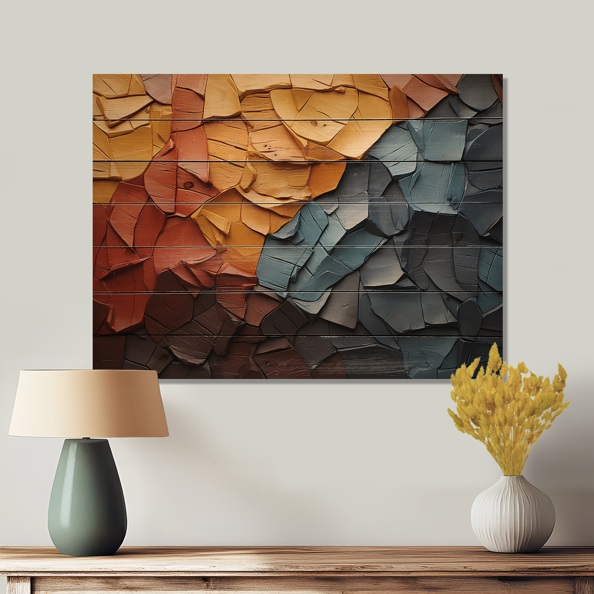 Latitude Run® «Jancie Blue Beige Redwood Tree Collage» sur impression ...