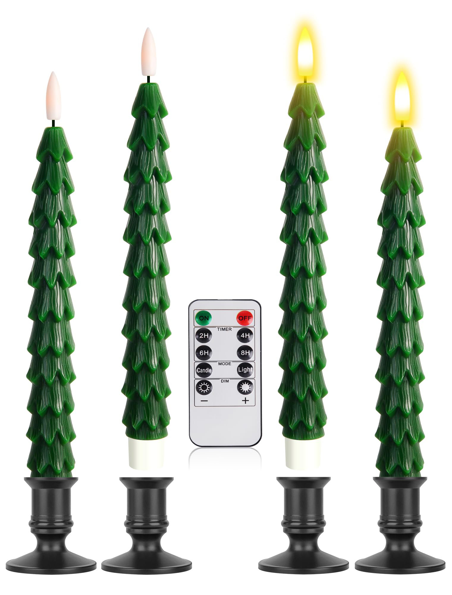 The Holiday Aisle® Christmas Tree Candles With Remote, Waxy Flameless ...
