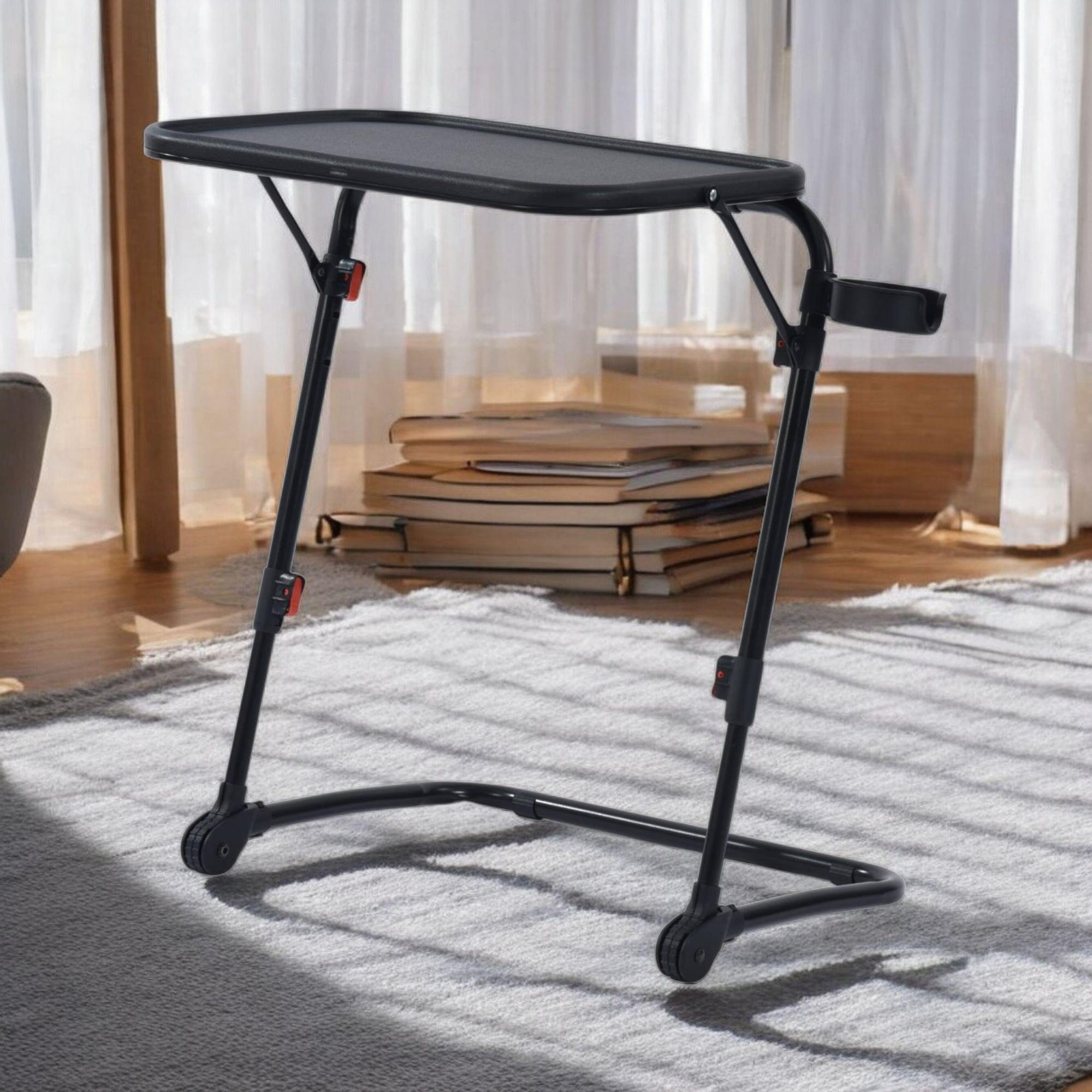 Inbox Zero Black Adjustable Folding Desk Space-Saving Design ...