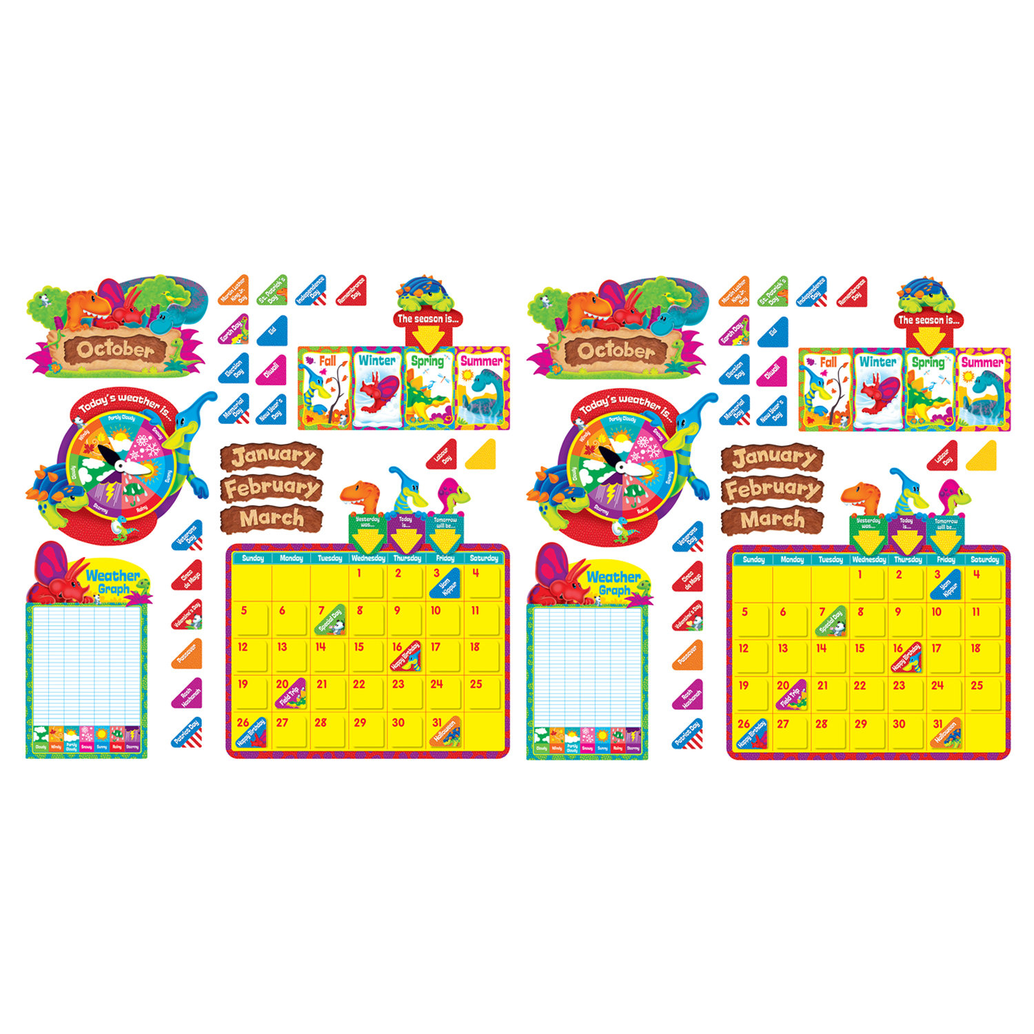 TREND enterprises, Inc. Dino-Mite Pals Calendar Bulletin Board Set ...