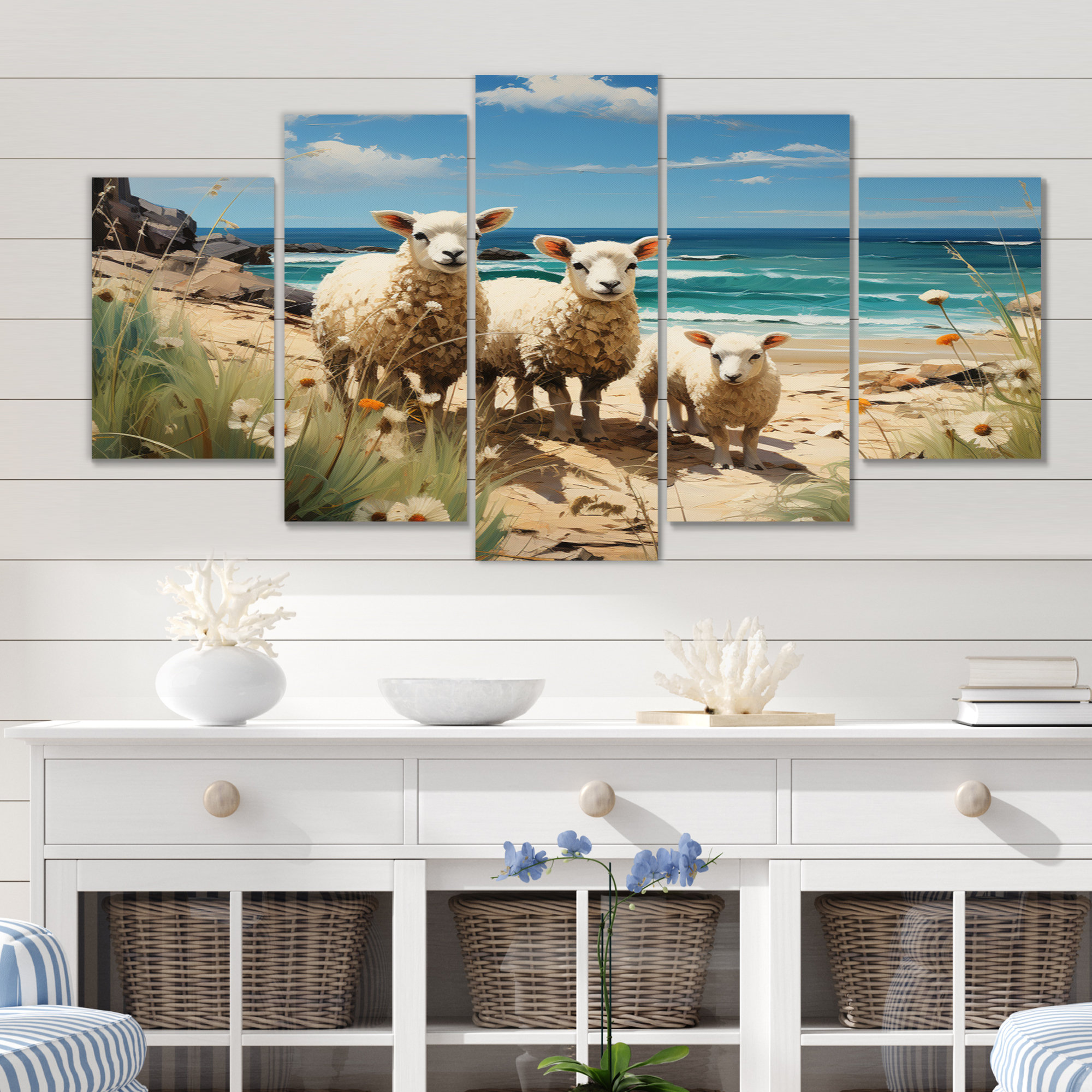 DesignArt Coastal Port Coastal Companions - Animals Metal Wall Decor ...