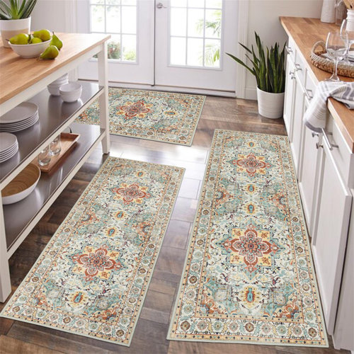 Langley Street Vintage Kitchen Rugs Non-Slip Kitchen Rug Pads (3 Pieces ...