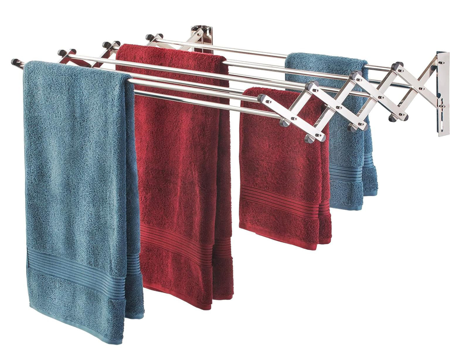 SHARFIC Stainless Steel Fold Away Laundry Rack - Wall Mounted, Space ...