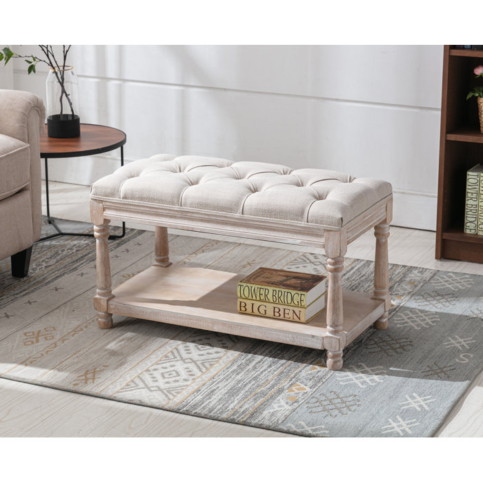 Ophelia & Co. Eirwyn Linen Upholstered Storage Bench & Reviews | Wayfair