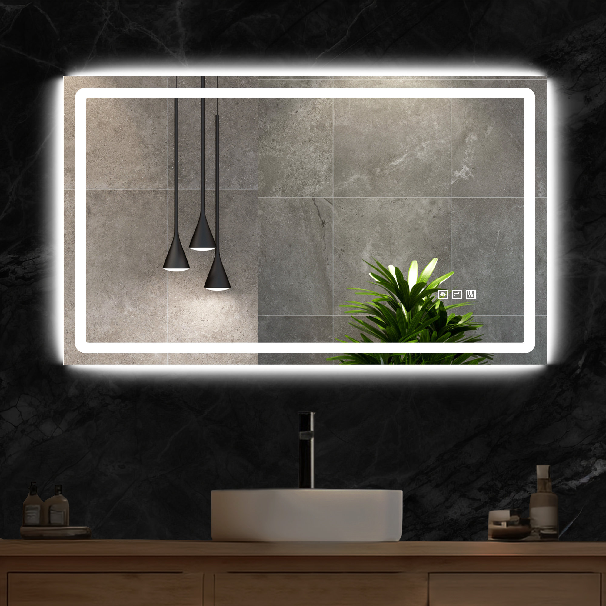 Wrought Studio™ Kamylla Led Front And Backlit Lighted Adjustable ...