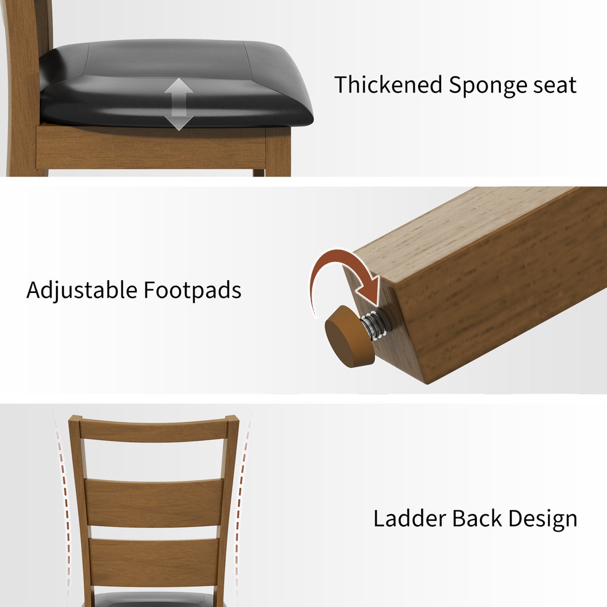 Lark Manor™ Classic Ladder Back Dining Chair Solid Wood Side Chair in ...