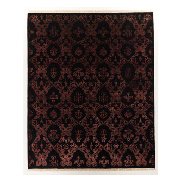 String Matter Hand Knotted Damask Rug | Wayfair