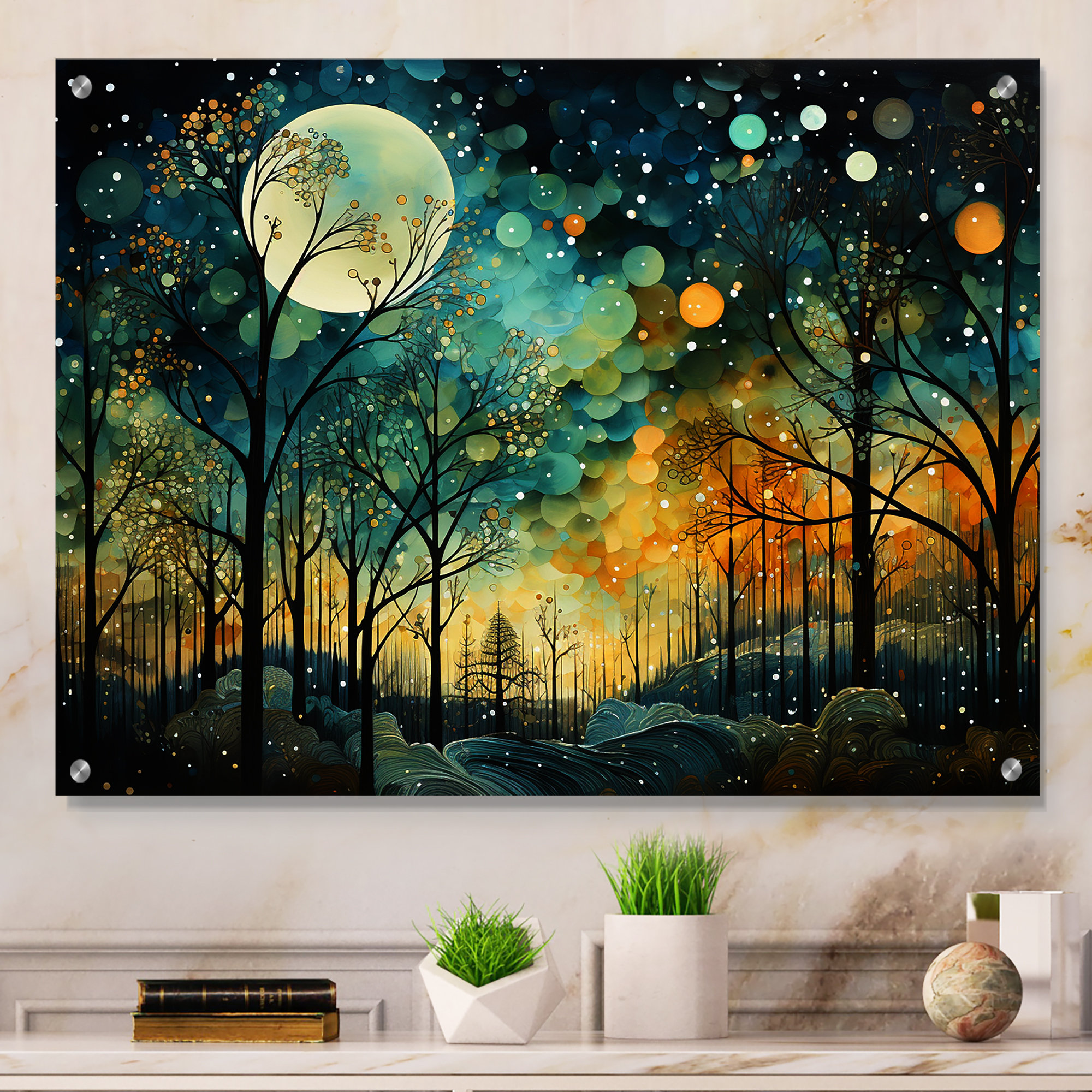 Design Art Enchanted Forest - Abstract Collages Acrylic Wall Art Decor ...