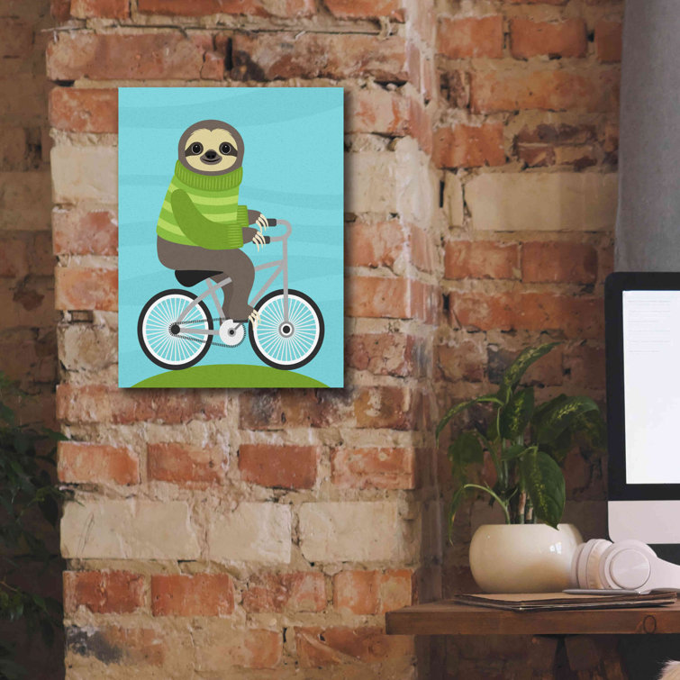 Zoomie Kids Epic Graffiti 'Cycling Sloth' By Nancy Lee, Canvas Cycling ...