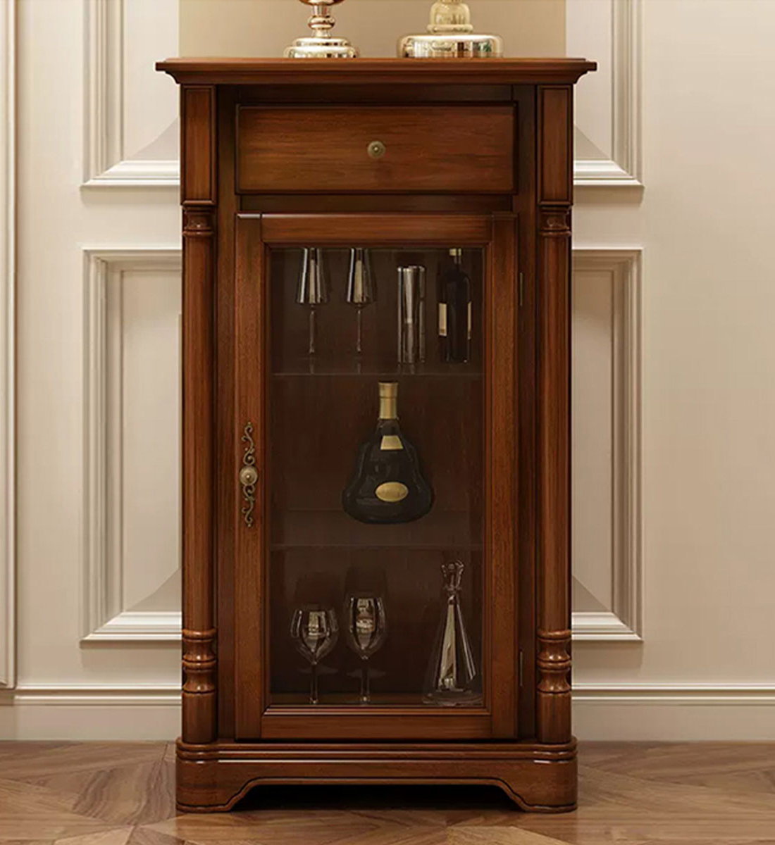 Canora Grey 25.59" Brown Rectangular Solid Wood Bars & Bar Sets | Wayfair