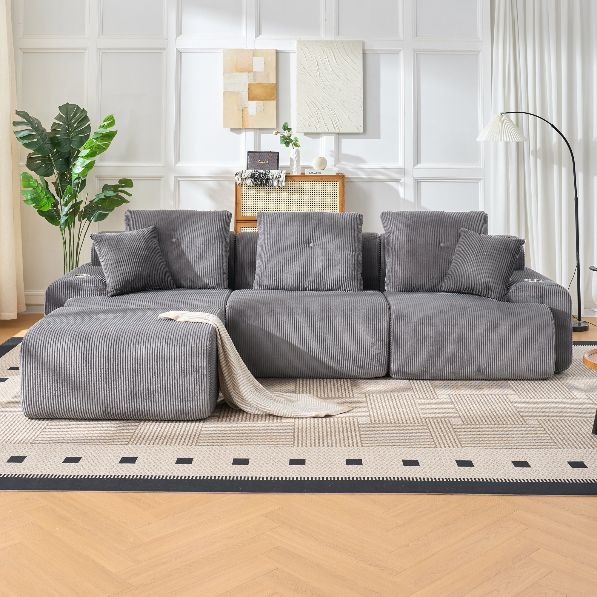 Latitude Run® 118" Modular Sectional, Cloud Sectional Couch with Deep ...