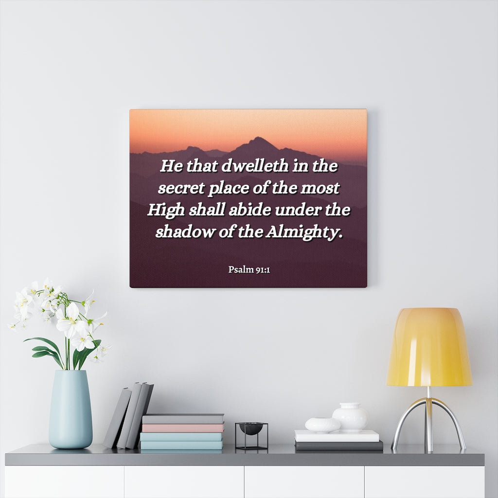 Trinx The Almighty Psalms 91:1 Christian Wall Art Bible Verse Print ...