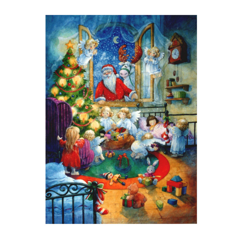 Alexander Taron Small Santa in Window Advent Calendar | Wayfair