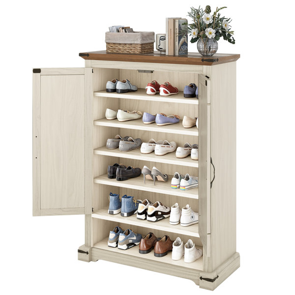 August Grove® Freestanding Large Shoe Storage Cabinet Organizer With ...