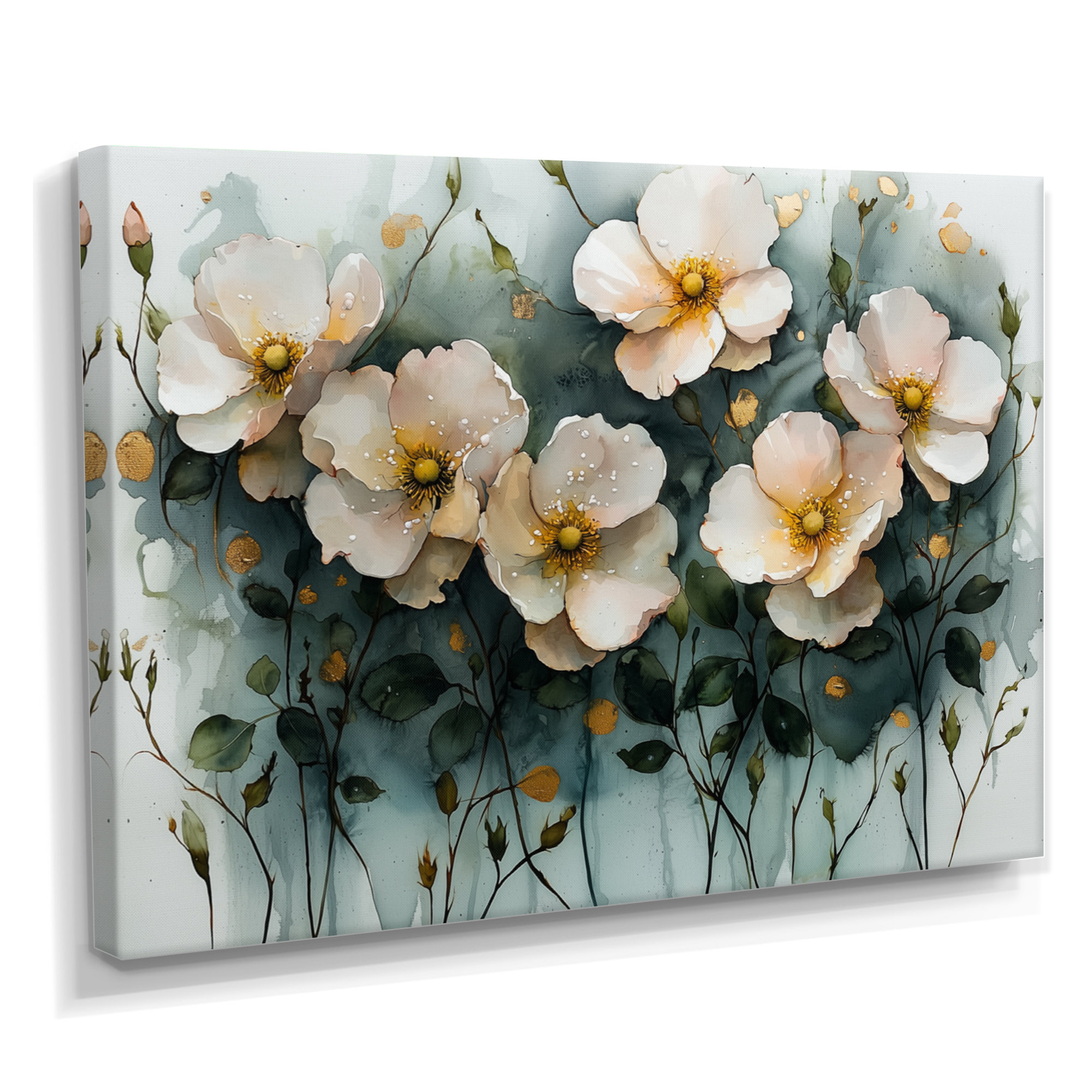 Winston Porter Watercolor Of Thorn And Bloom Roses I - Roses Wall Art ...