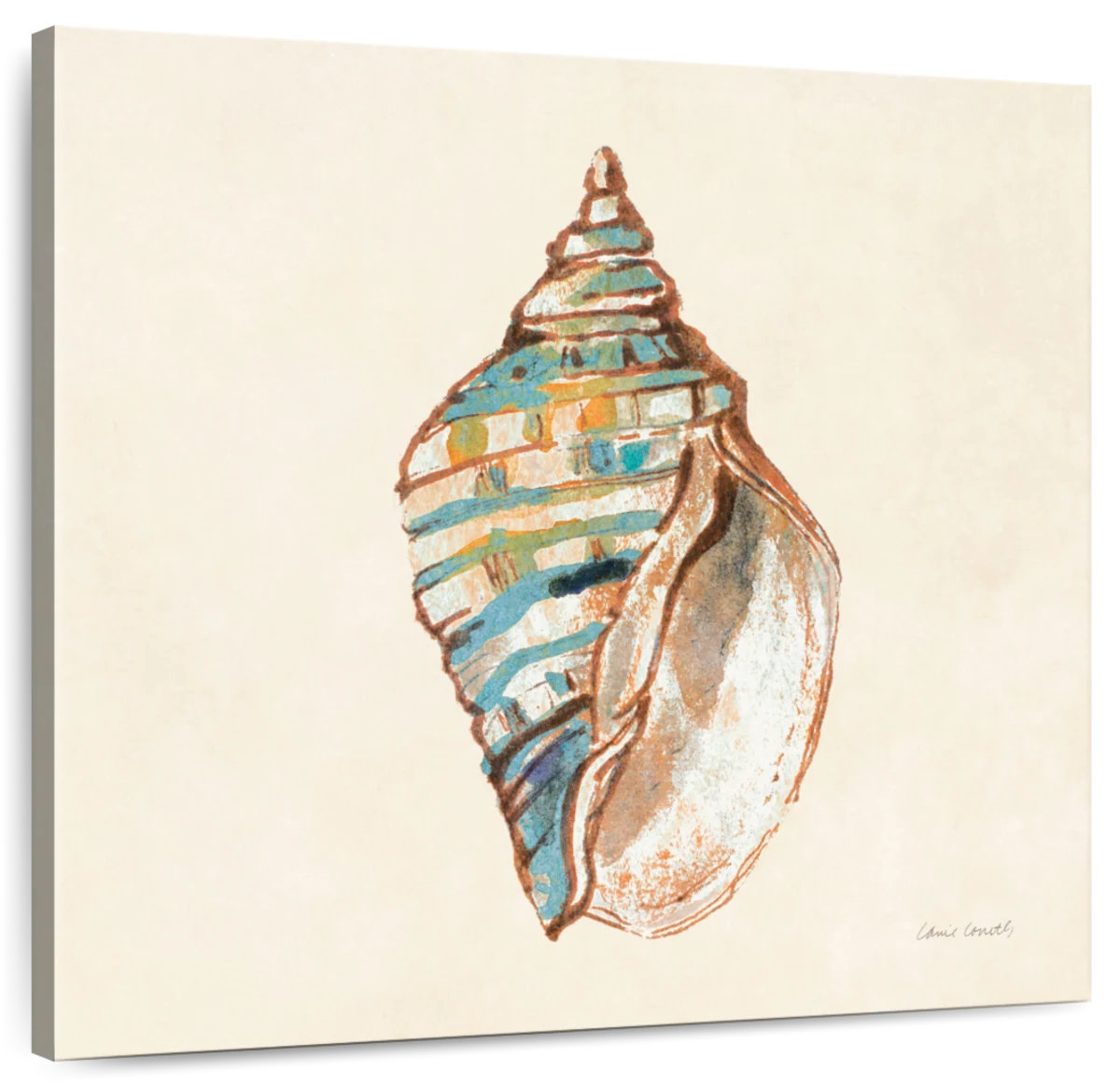 Breakwater Bay Aletra Coastal Teal Seashell III | Wayfair