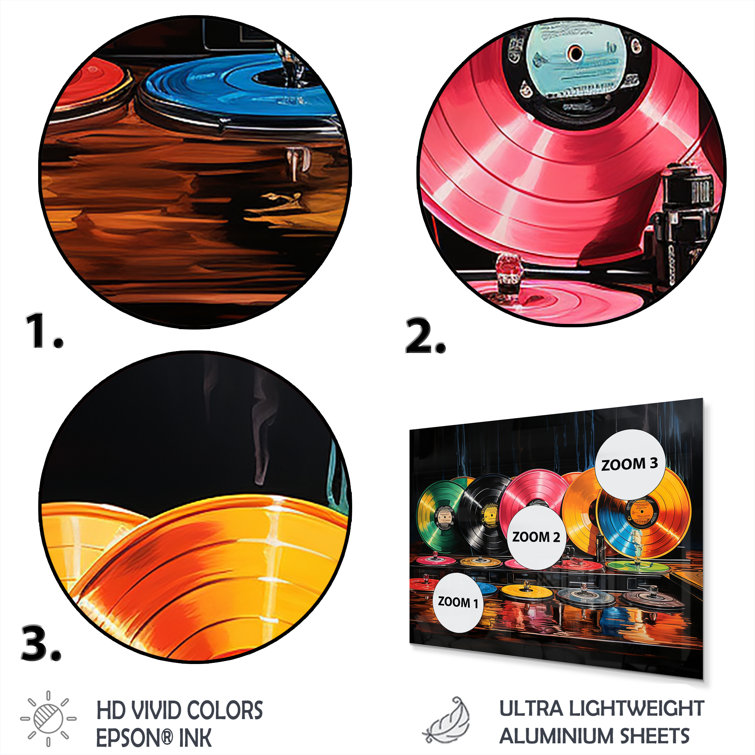 Latitude Run® Colorful Vinyl Serenade II - Vinyl Records Metal Wall Art ...