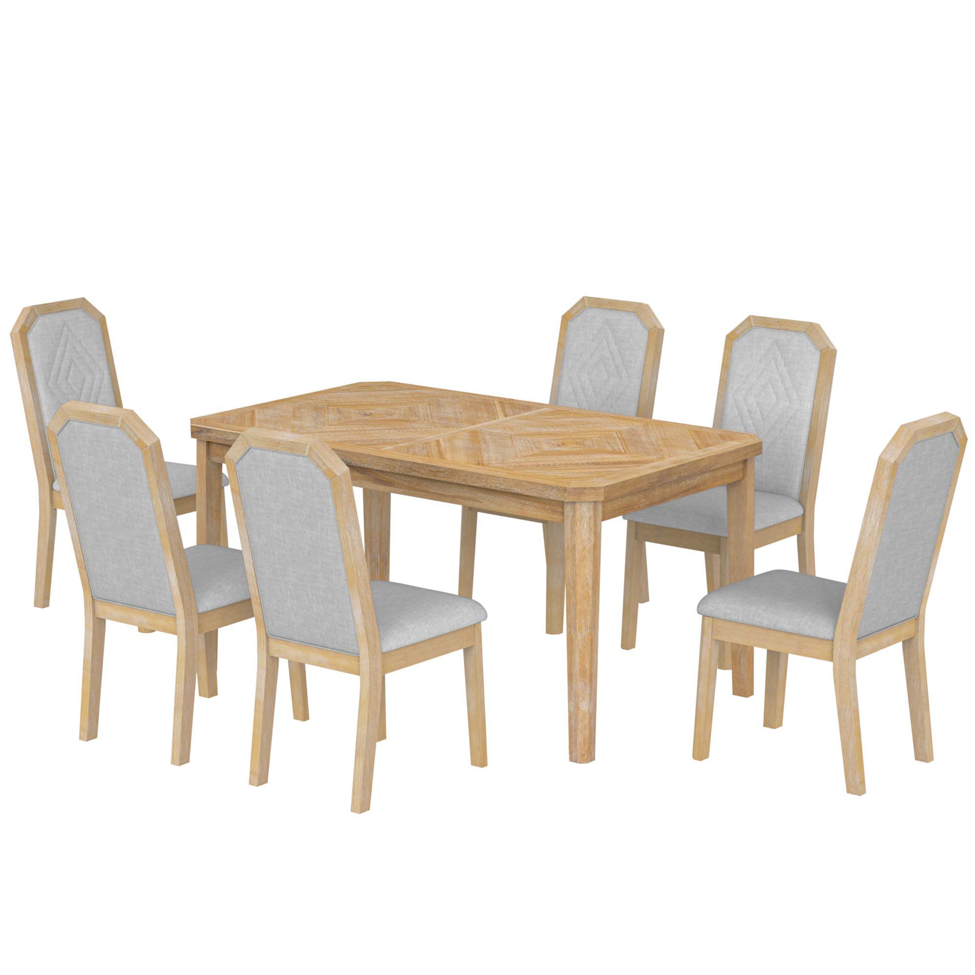 Ophelia & Co. 7-Piece Farmhouse Dining Set Classic Rustic Table And 6 ...